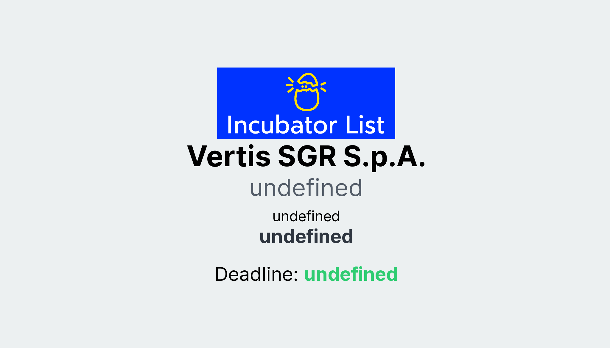 Vertis SGR S.p.A. - Key Information